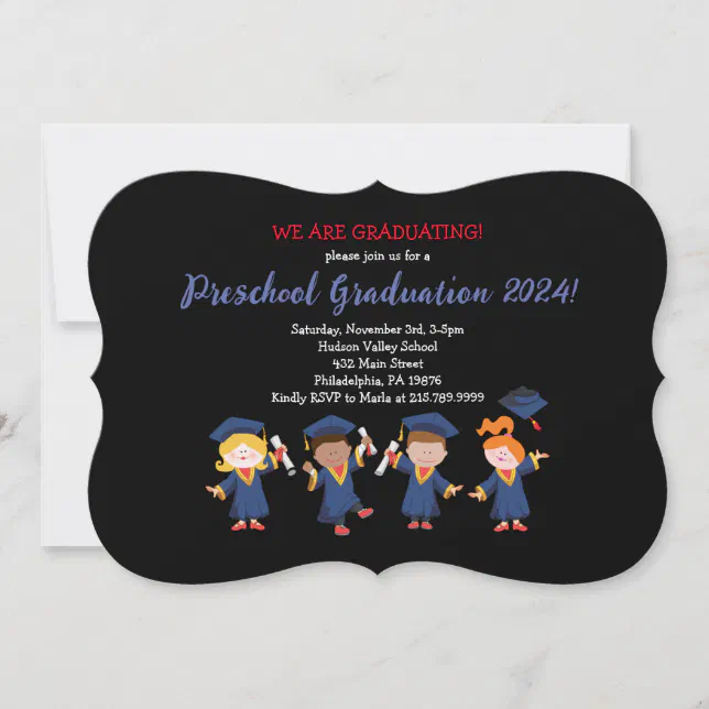 PRESCHOOL KINDERGARTEN Daycare Graduation Party Invitation | Zazzle