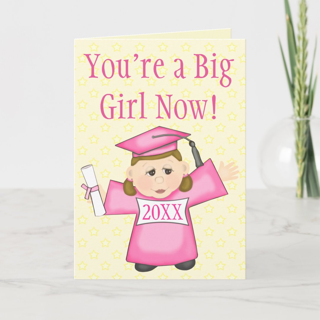 Preschool / Kindergarten Girl Graduation Card | Zazzle