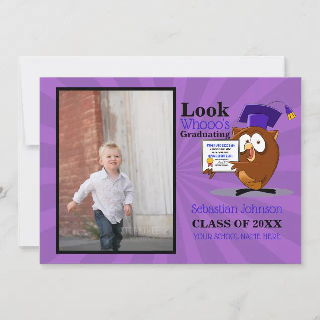 Preschool Kindergarten Photo Announcement | Zazzle