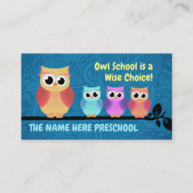 Preschool Owl Business Cards | Zazzle