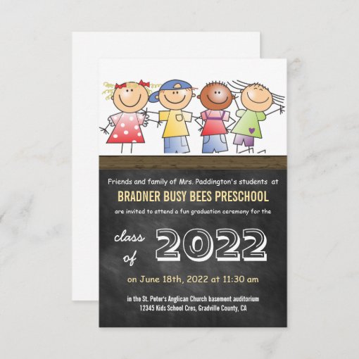 Preschool Pre-K Graduation Class of 2022 Invitation | Zazzle