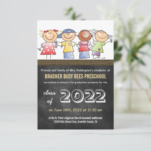 Preschool Pre-K Graduation Class of 2022 Invitation | Zazzle