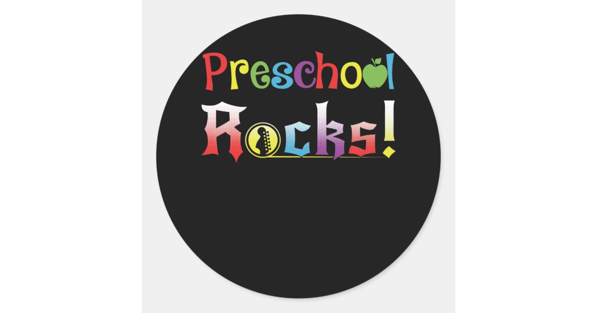Preschool Rocks Teacher Classic Round Sticker | Zazzle