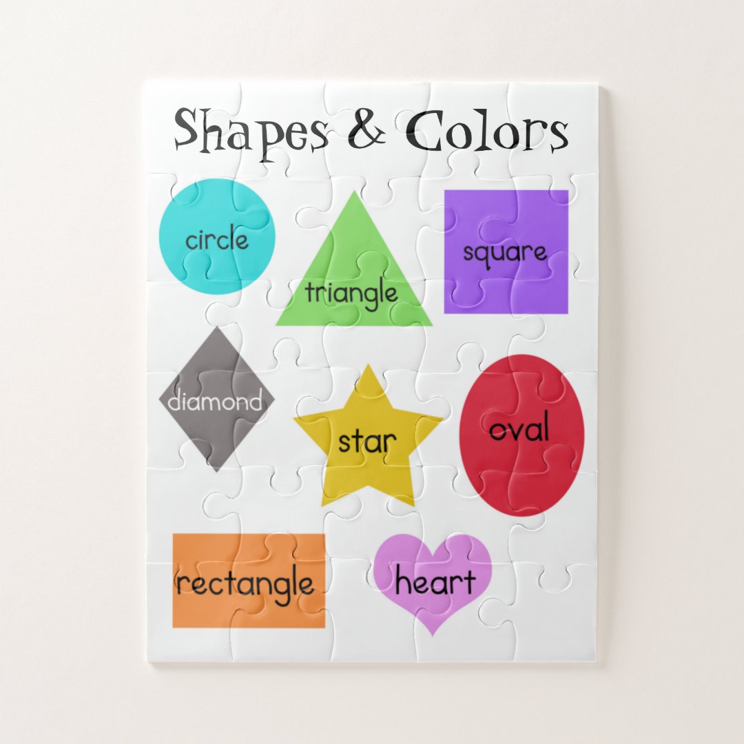 Preschool Shapes and Colors Chart Jigsaw Puzzle | Zazzle