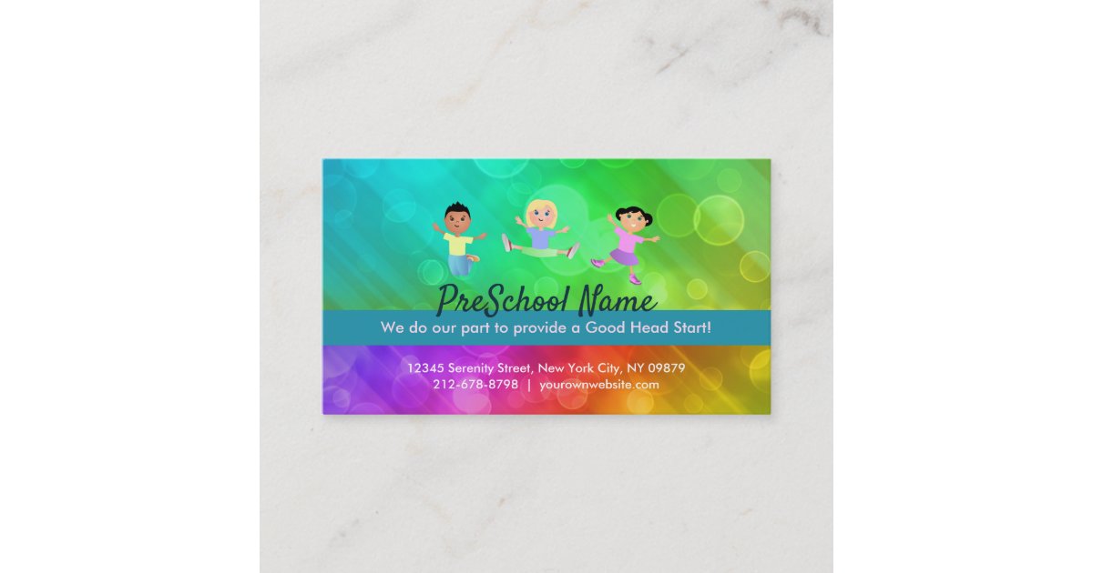 Preschool slogans business card | Zazzle