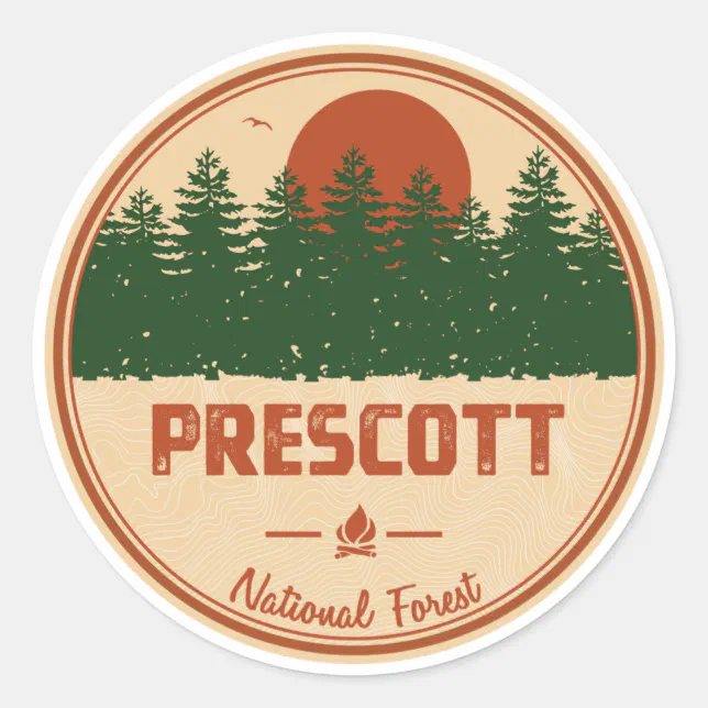 Prescott National Forest Classic Round Sticker | Zazzle
