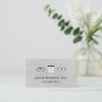 Prescription Glasses Eye Chart | Optometrist Business Card | Zazzle