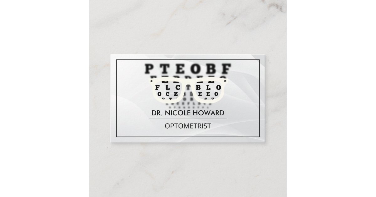 Prescription Glasses | Eye Test Business Card | Zazzle