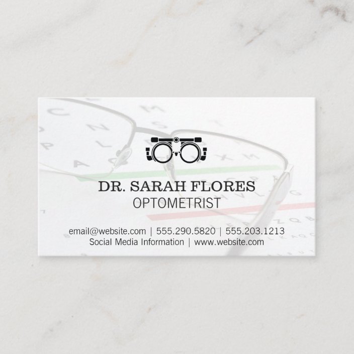 Prescription Glasses | Optometrist Equipment Business Card | Zazzle.com