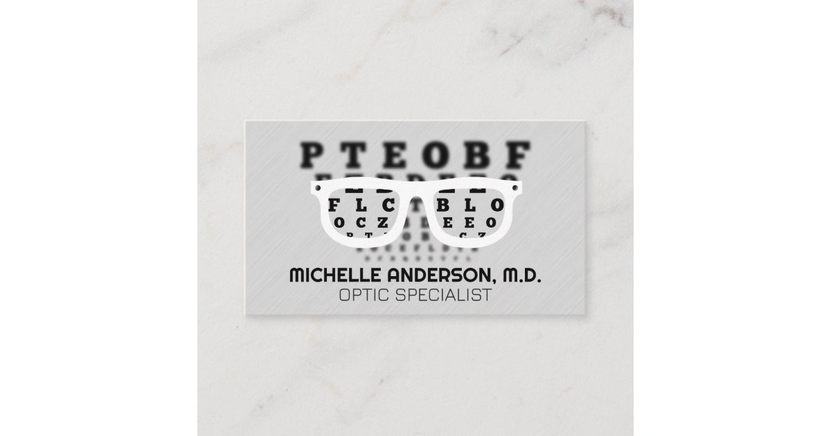 Prescription Glasses | Optometrist Eye Exam Business Card | Zazzle