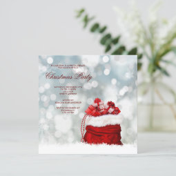 Present Filled Santa Sack Christmas Invitation | Zazzle