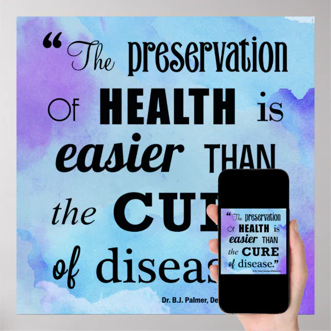 Preservation of Health Chiropractic Quote Poster | Zazzle