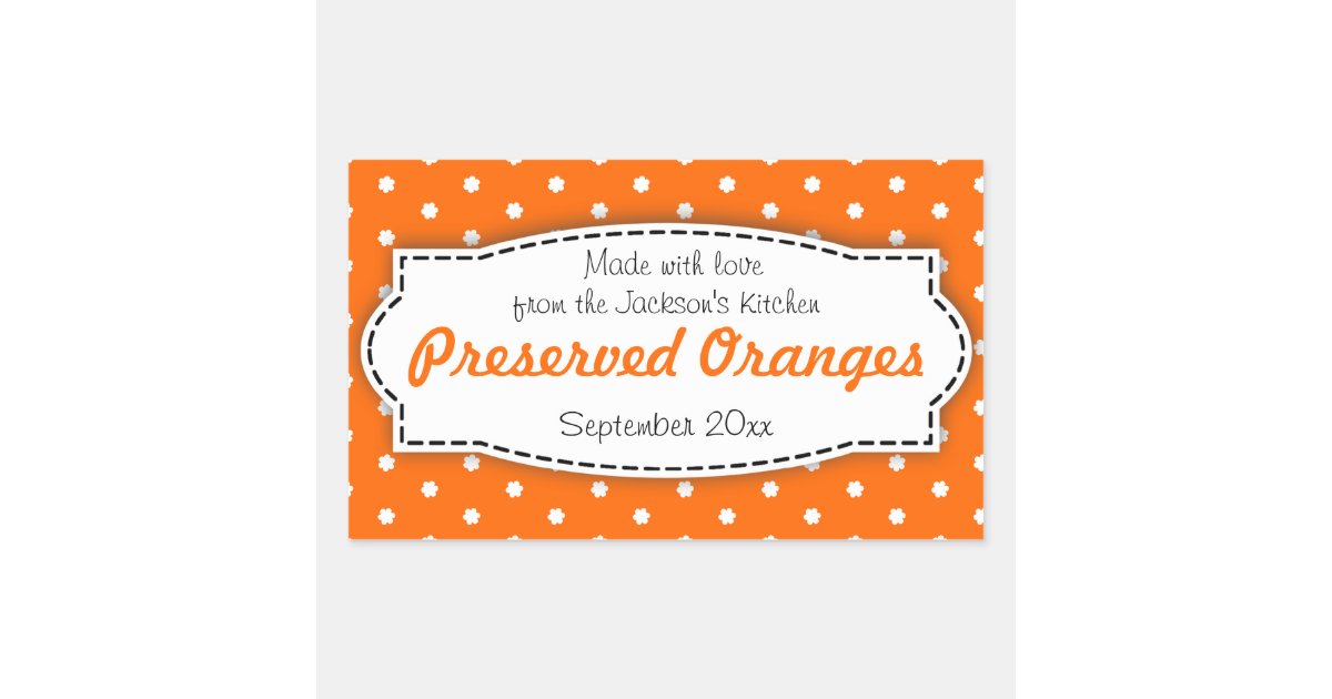 Preserved oranges jam food label sticker | Zazzle