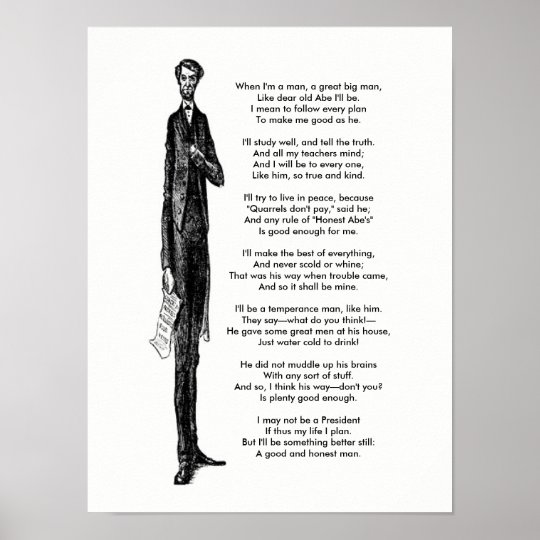 President Abraham Lincoln Tribute Vintage Poem Poster | Zazzle.com