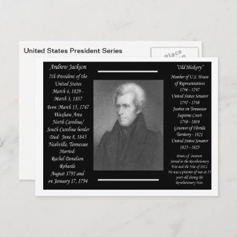 President Andrew Jackson Postcard | Zazzle