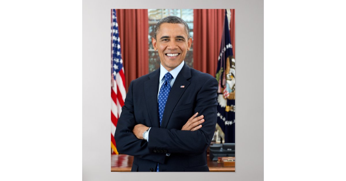 President Barack Obama 2nd Term Official Photo SM Poster | Zazzle