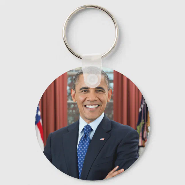President Barack Obama 2nd Term Official Portrait Keychain | Zazzle