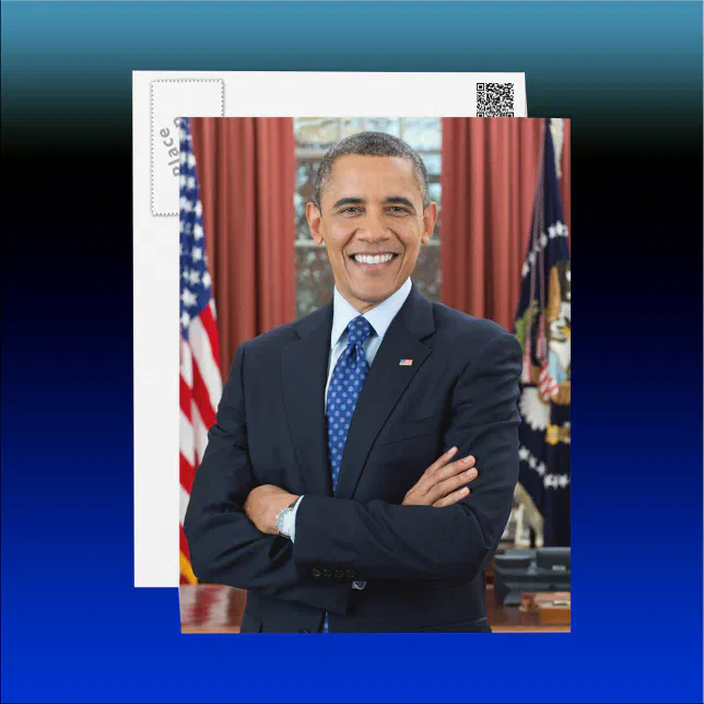 President Barack Obama 2nd Term Official portrait Postcard | Zazzle