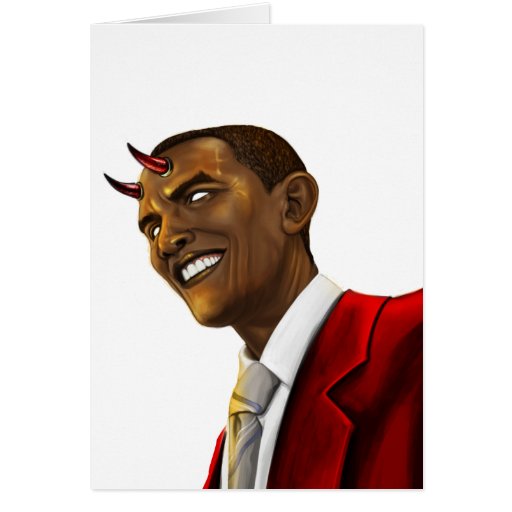 President Barack Obama as the Devil Halloween Card | Zazzle