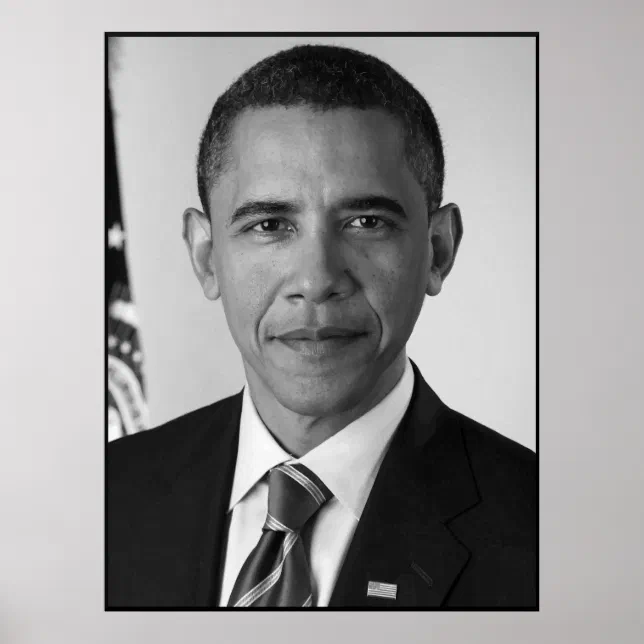 President Barack Obama -- Black and White Poster | Zazzle