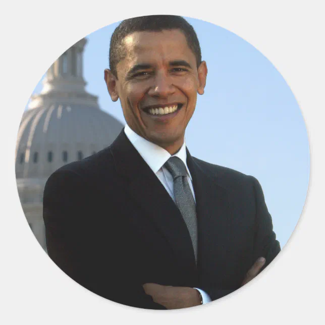 President Barack Obama Classic Round Sticker | Zazzle