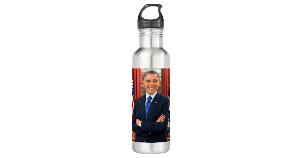 President Barack Obama in the Oval Office Stainless Steel Water Bottle ...