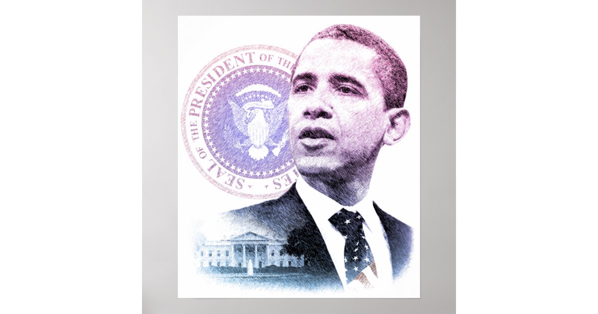 President Barack Obama Portrait Poster | Zazzle