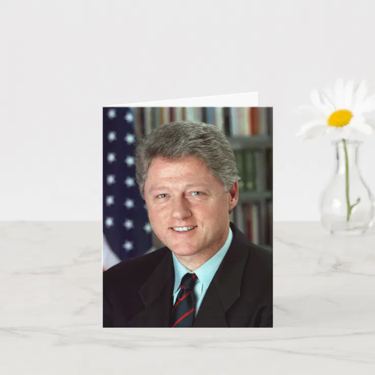 President Bill Clinton Official Photo Birthday SM Card | Zazzle