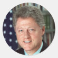 President Bill Clinton Official Portrait Classic Round Sticker | Zazzle