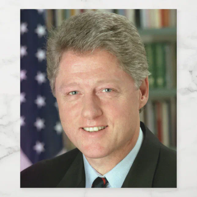President Bill Clinton White House Photo Wine Label | Zazzle