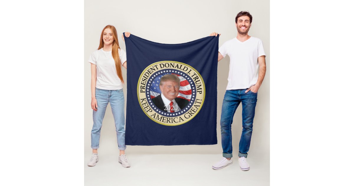 President Donald Trump 2020 Keep America Great Fleece Blanket | Zazzle