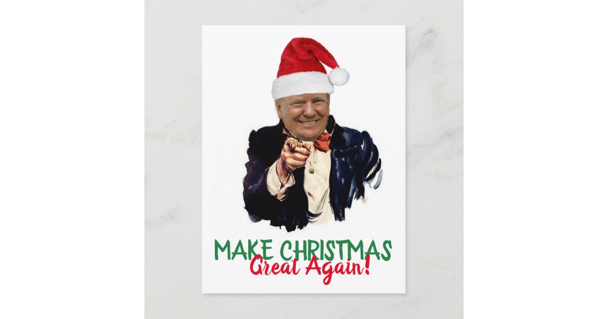 President Donald Trump Christmas Holiday Postcard | Zazzle