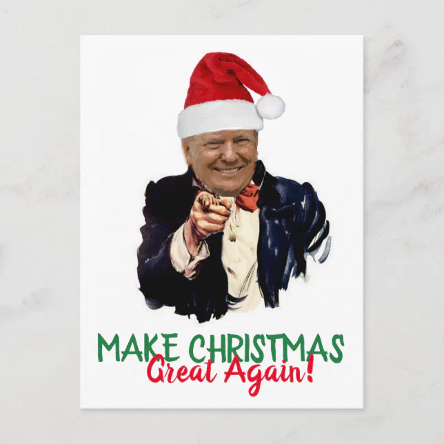 President Donald Trump Christmas Holiday Postcard | Zazzle