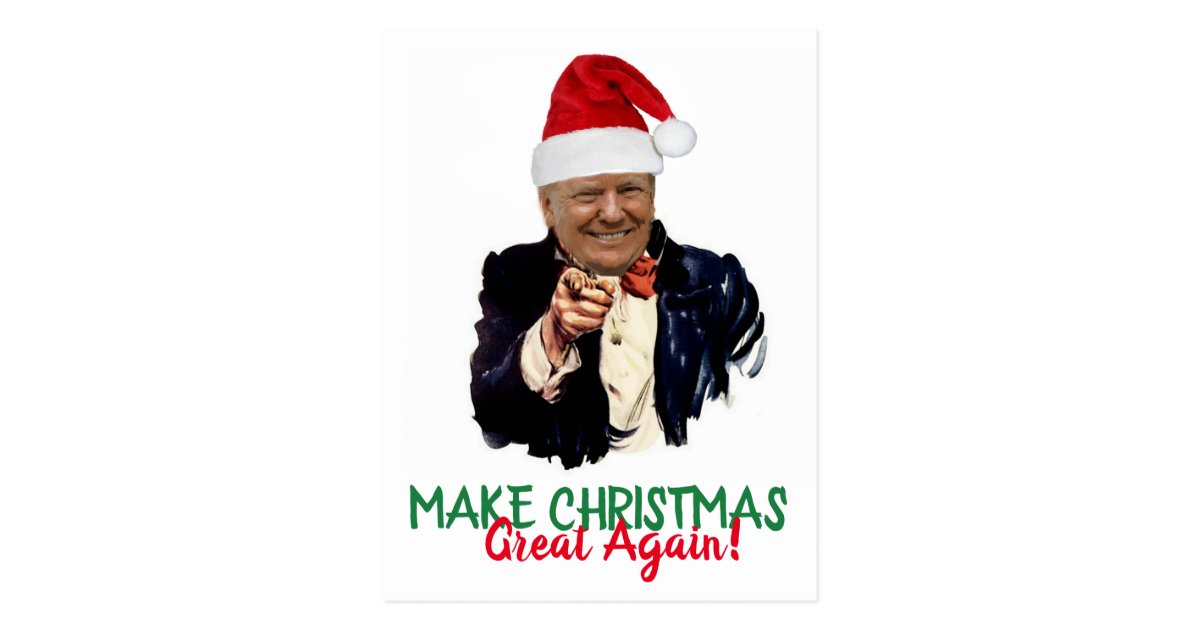 President Donald Trump Christmas Holiday Postcard | Zazzle.com