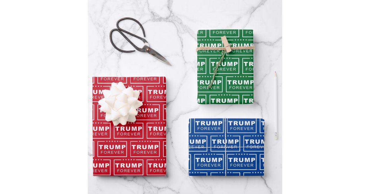 President Donald Trump Forever Christmas Wrapping Paper Sheets | Zazzle
