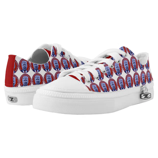 President Donald Trump in Red Low-Top Sneakers | Zazzle