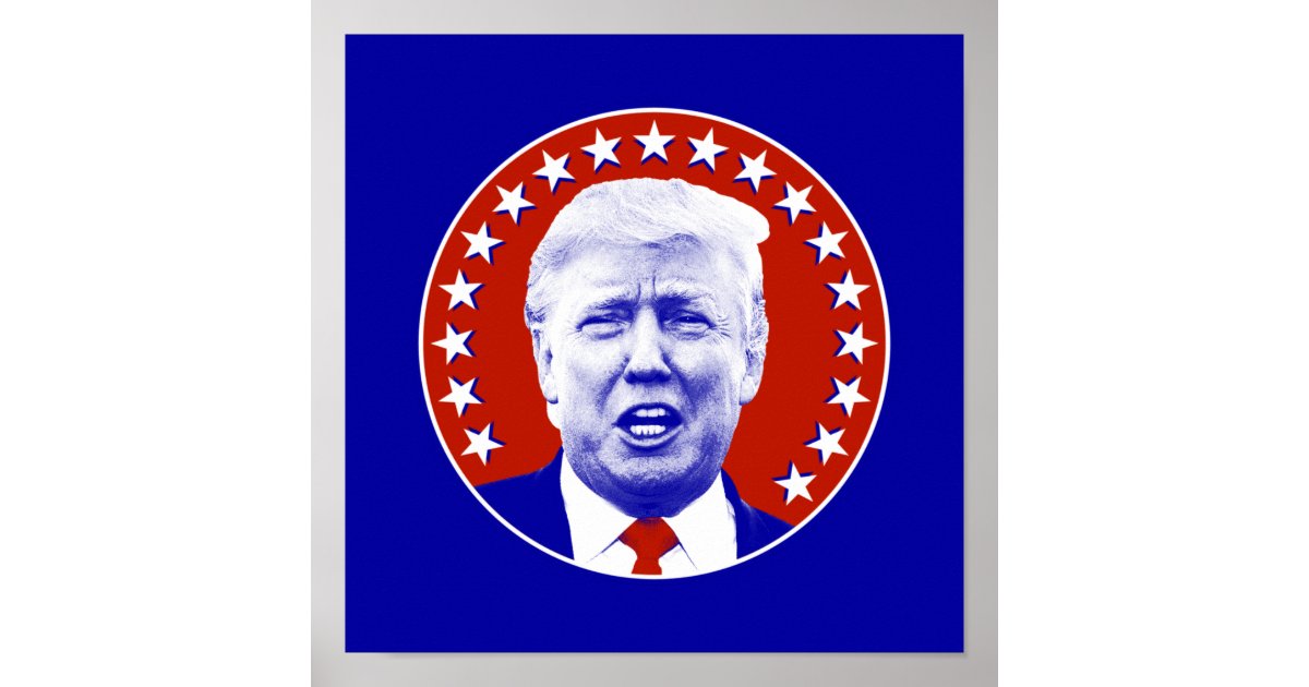 President Donald Trump in Red Poster | Zazzle