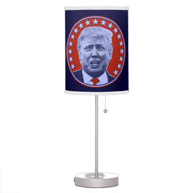 President Donald Trump in Red Table Lamp | Zazzle