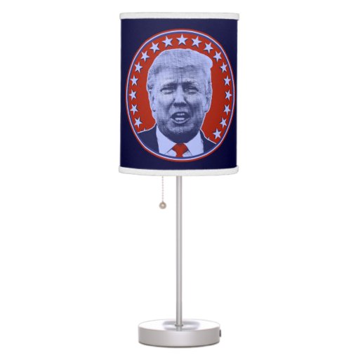 President Donald Trump in Red Table Lamp | Zazzle