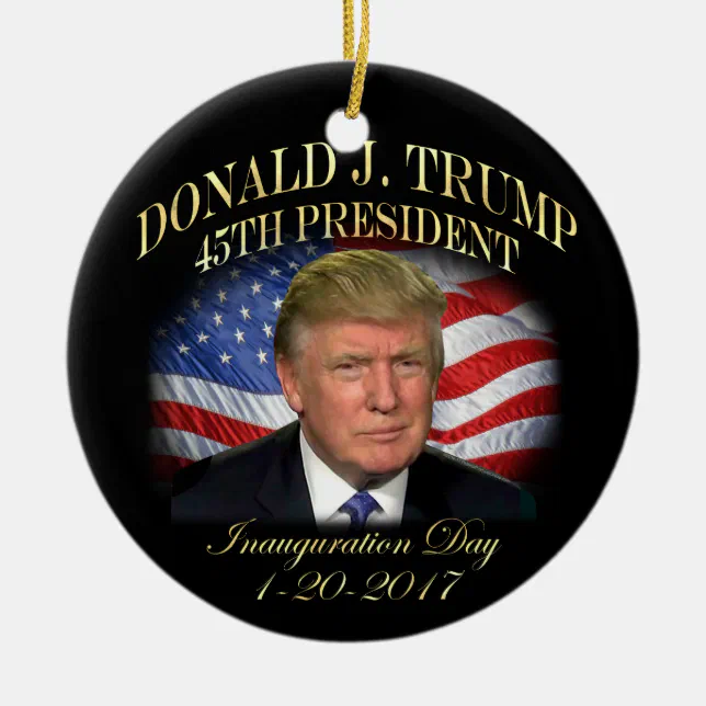 President Donald Trump Inauguration Commemorative Ceramic Ornament | Zazzle