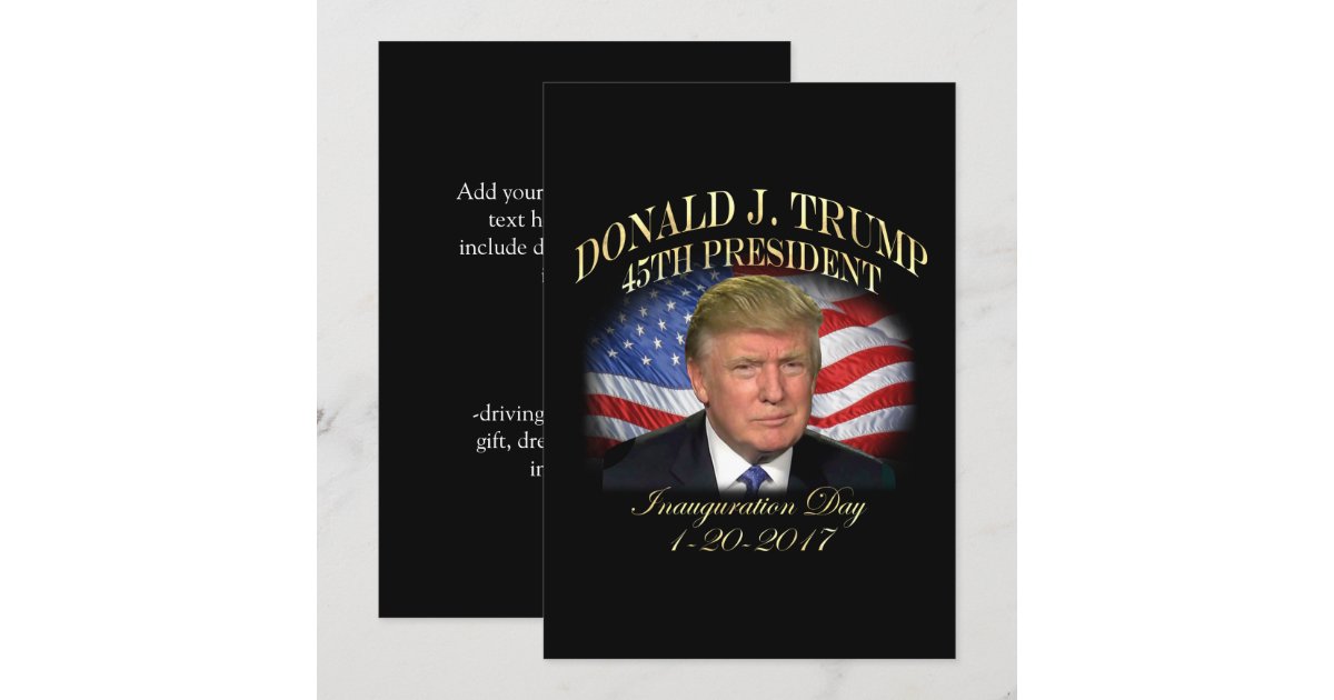 President Donald Trump Inauguration Commemorative Invitation | Zazzle