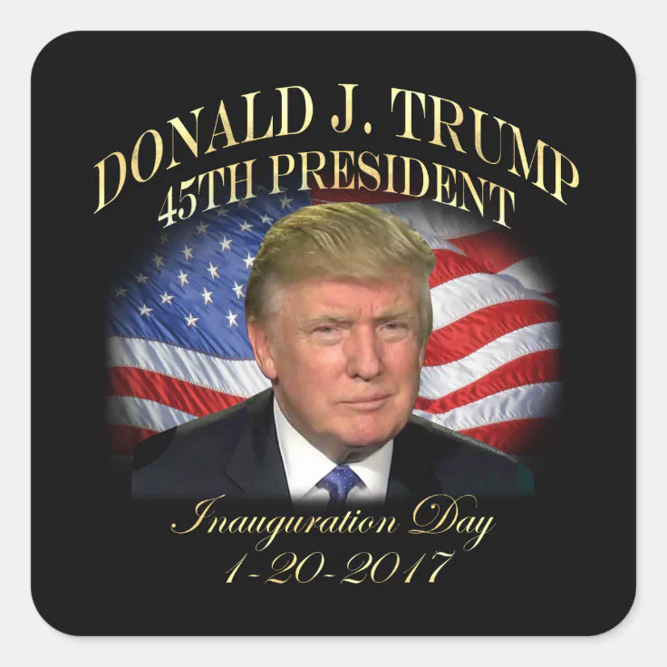 President Donald Trump Inauguration Commemorative Square Sticker | Zazzle