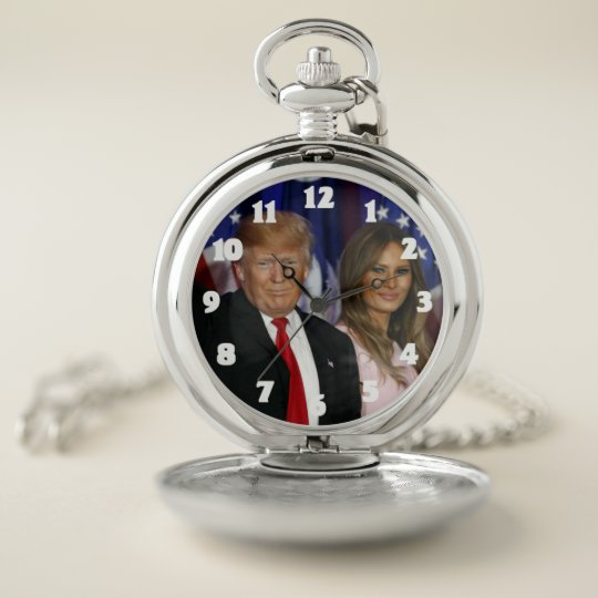 PRESIDENT DONALD TRUMP & MELANIA-2 POCKET WATCH | Zazzle.com
