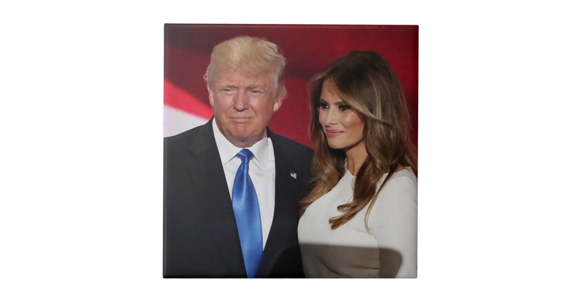 PRESIDENT DONALD TRUMP & MELANIA CERAMIC TILE | Zazzle