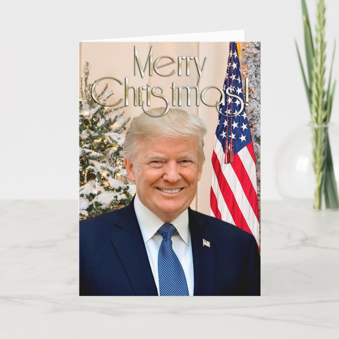 President Donald Trump Merry Christmas Photo Holiday Card | Zazzle