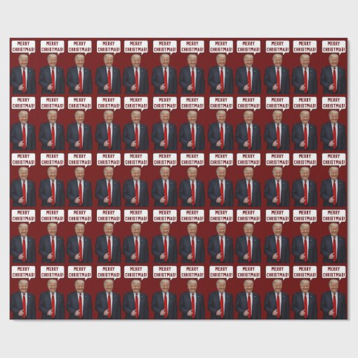 President Donald Trump Merry Christmas Thumbs Up Wrapping Paper | Zazzle