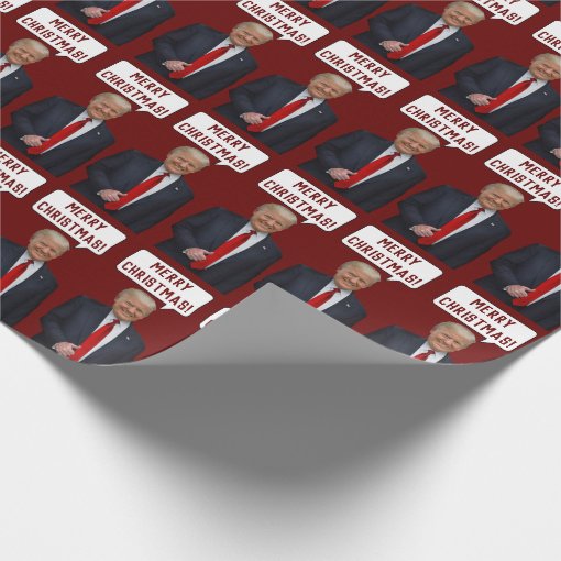President Donald Trump Merry Christmas Thumbs Up Wrapping Paper | Zazzle