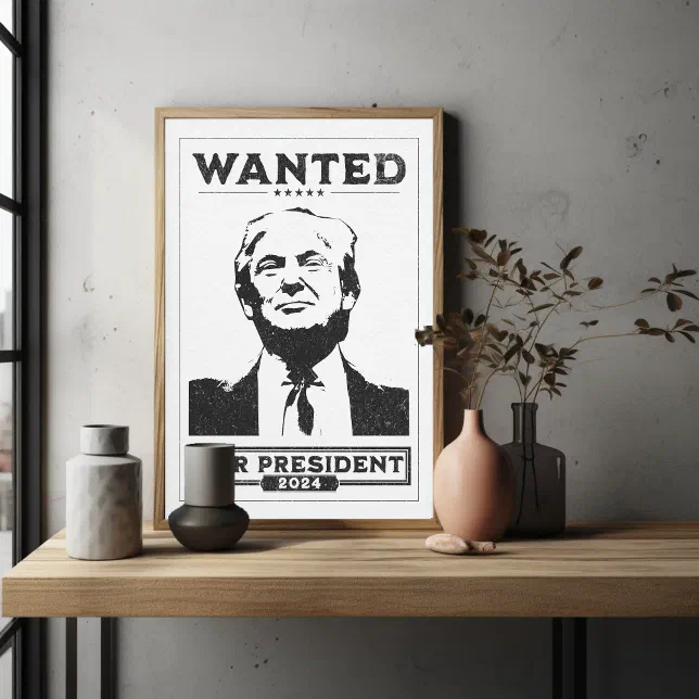 President Donald Trump Mugshot Style Wanted Poster | Zazzle