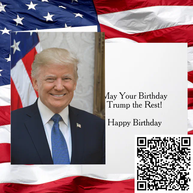 President Donald Trump Official Portrait Birthday Card | Zazzle