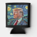 President Donald Trump Starry Night Van Gogh Art Can Cooler | Zazzle